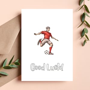 Football Good Luck Card | Footballer | Footie Good Luck Card - Etsy