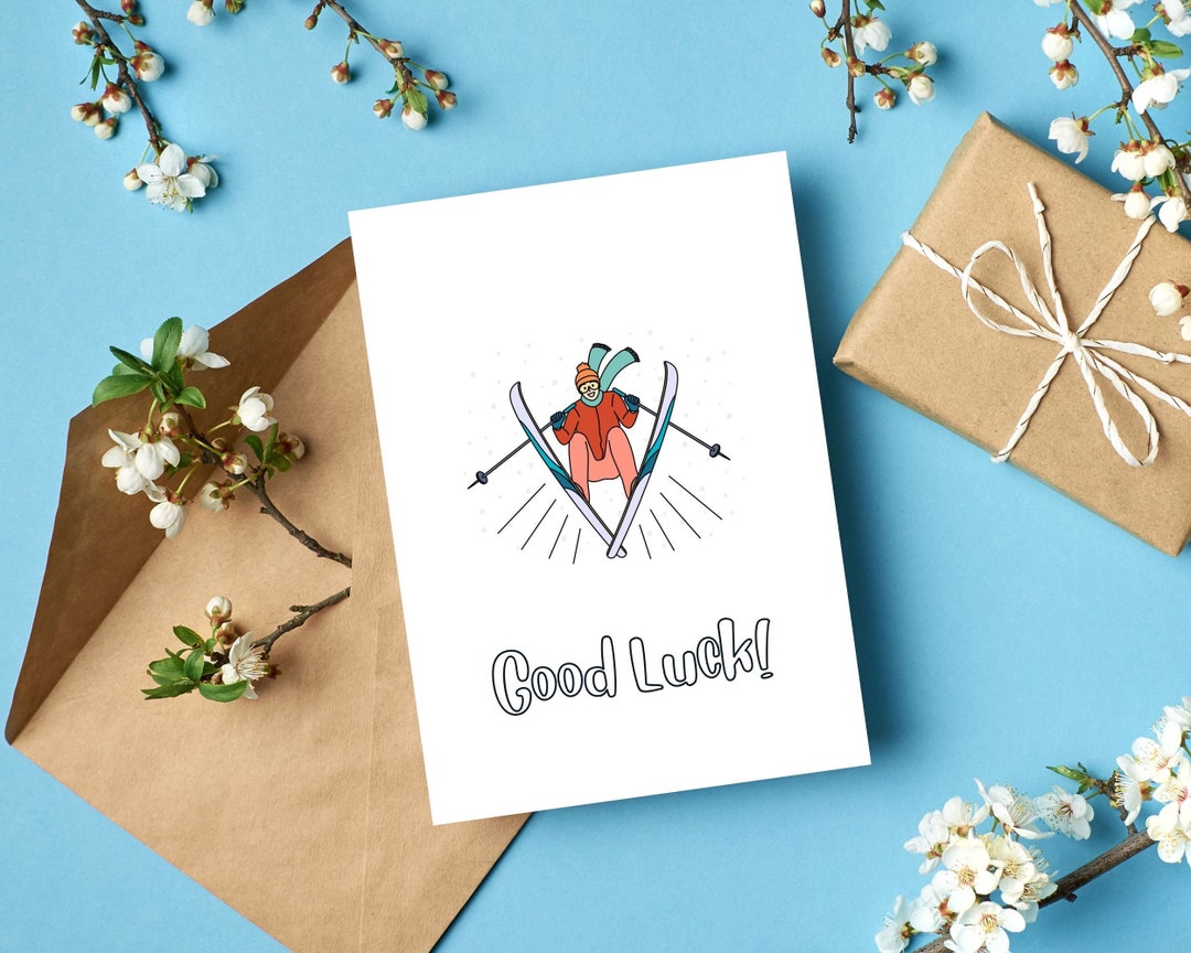 Skiing Good Luck Card | Ski Good Luck Card | Skiing Competition ...