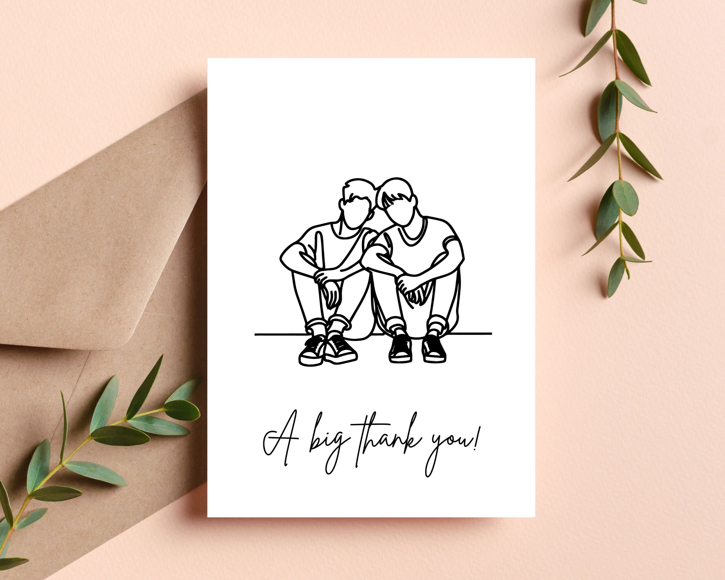 Brother Thank You Card Thank You Card Brother Step Brother Best Brother ...