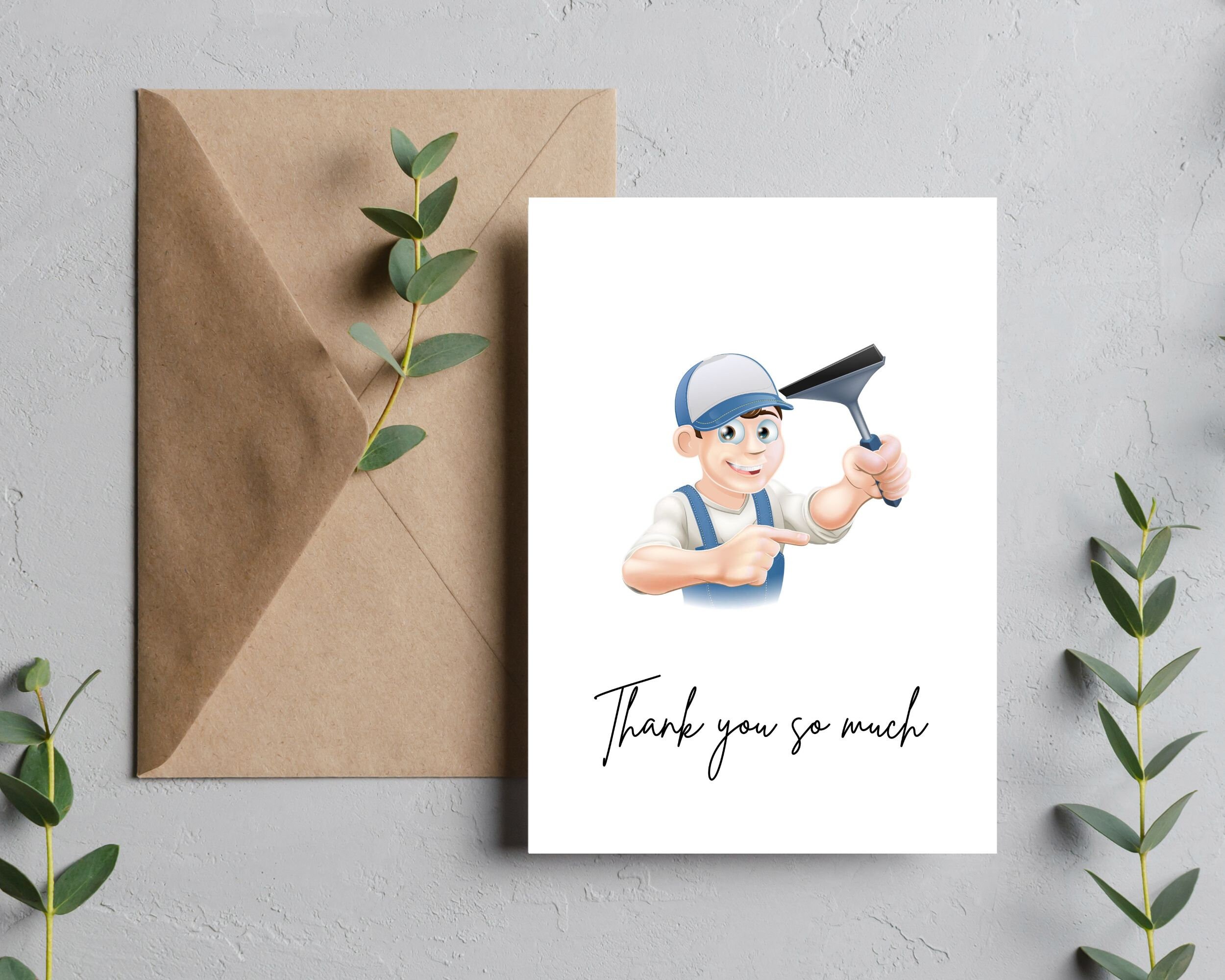 Window Cleaner Thank You Card | Thank You for Cleaning My Windows ...