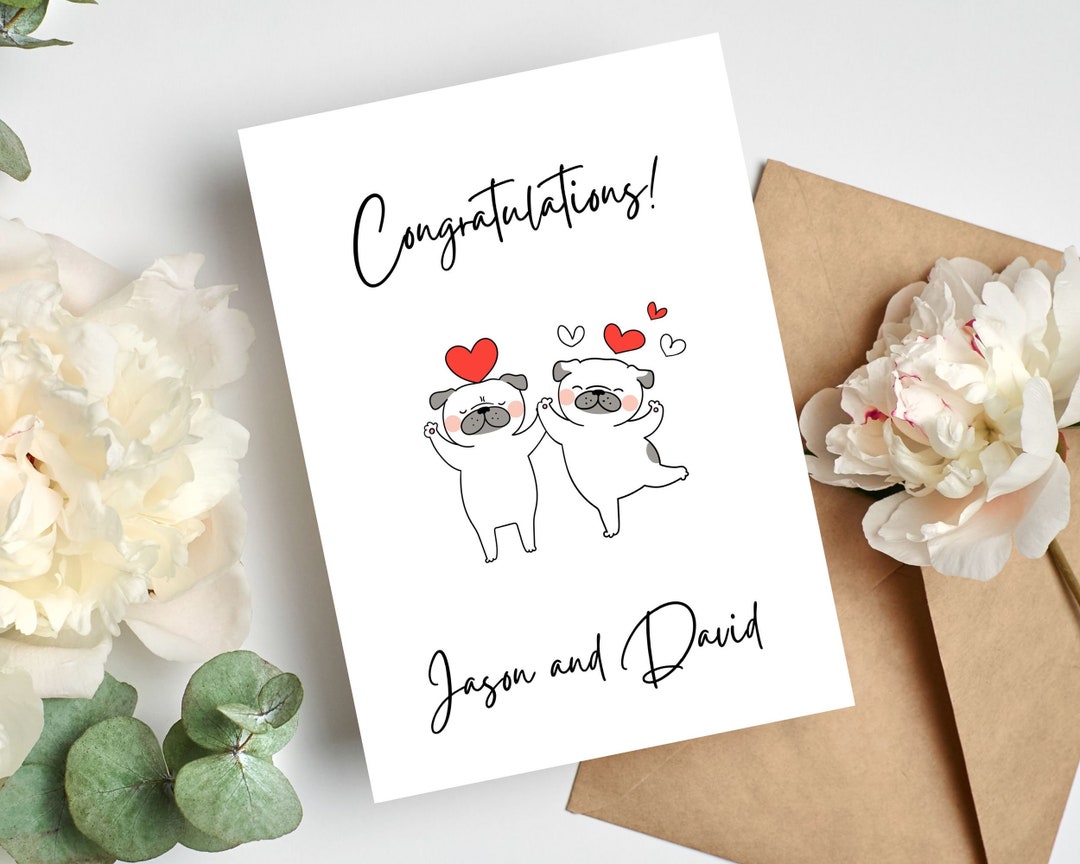 Mr. and Mr. Congratulations Card His & His Both of You Congratulations ...