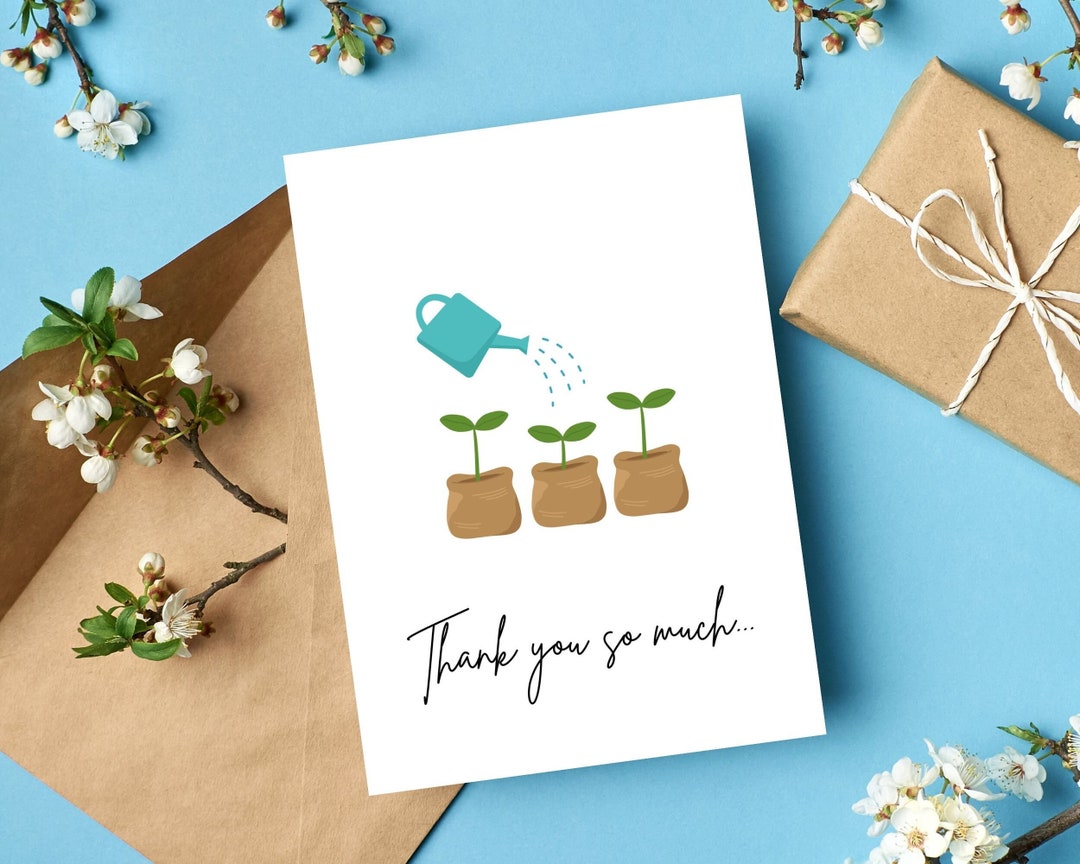 Plants and Garden Thank You Card | Plant Sitter Appreciation - Etsy