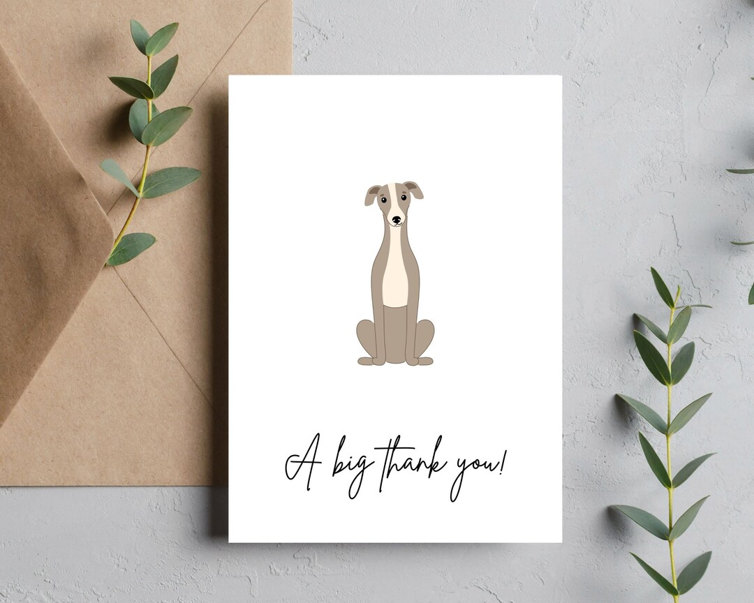 Dog Thank You Card | Cute Dog Thank You Card | From the Dog | Greyhound ...