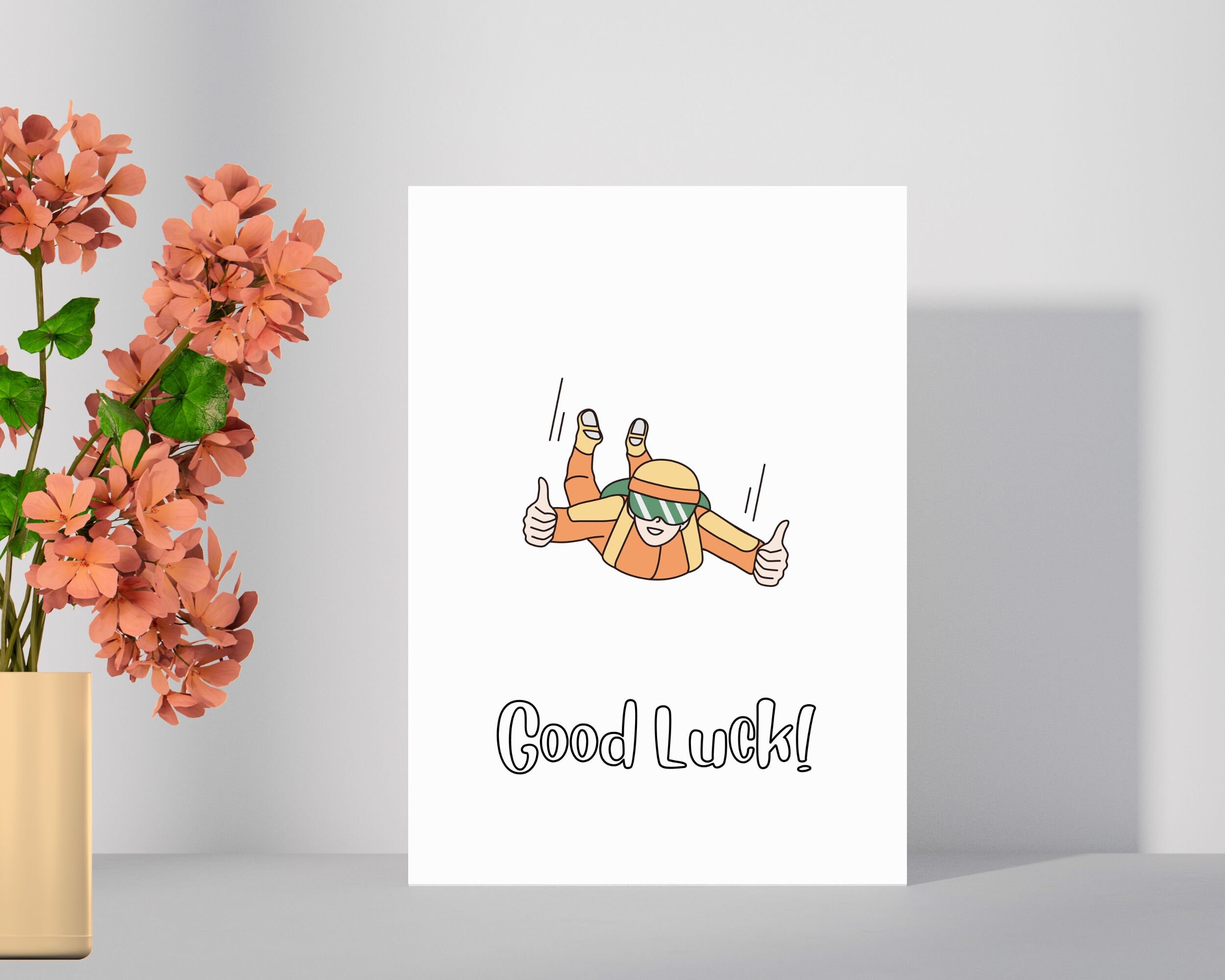 Skydive Good Luck Card Parachute Good Luck Card Skydiving Card - Etsy