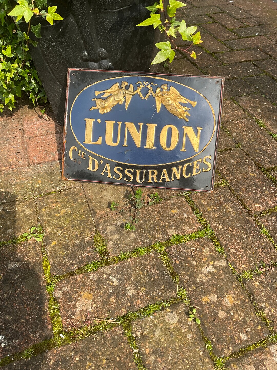 Lovely 1930/40s French Tin Sign for Insurance Dimensions 13 X 9.5 ...