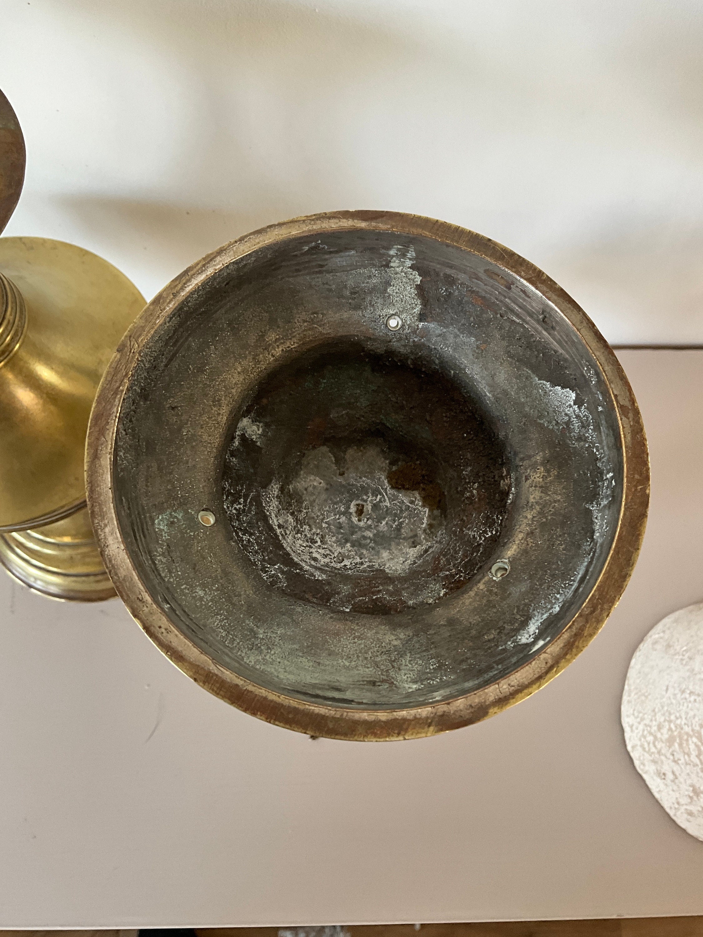 Pair Antique 9 Inch Solid Brass Altar Church Candlestick Candle Holder ...