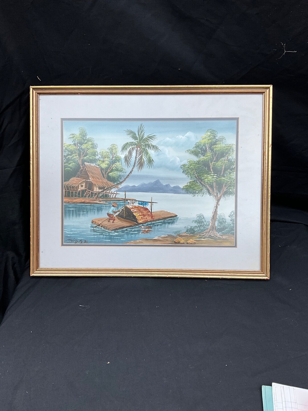 Original Oil Painting of Singapore Life on the Sea Signed by Artist ...