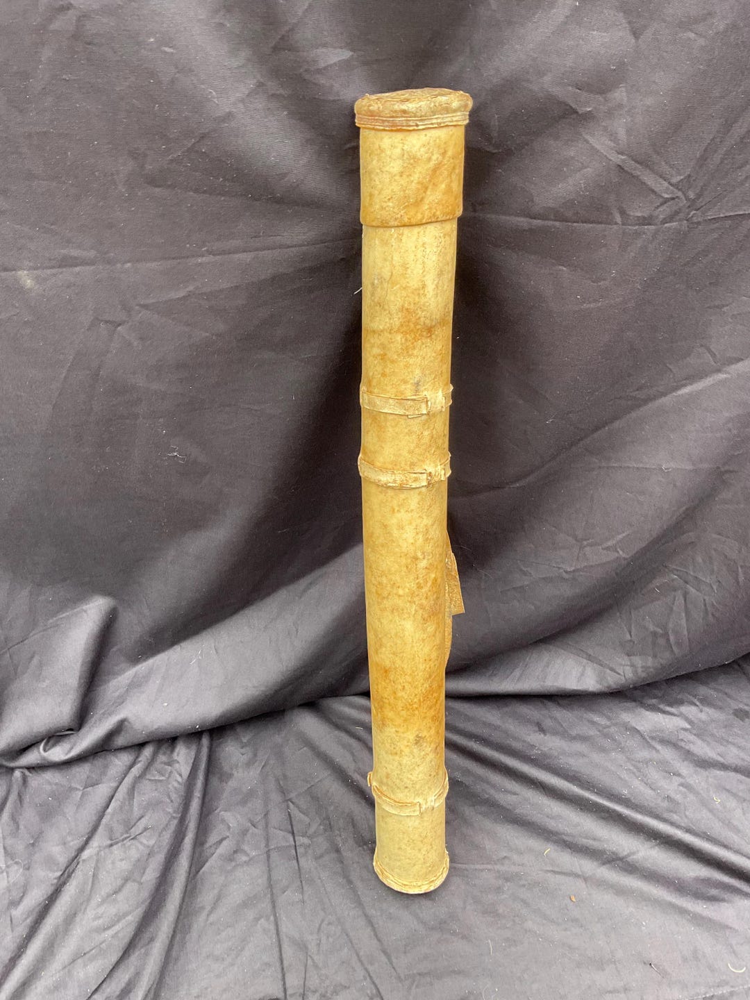 Antique Vellum Cartographer Map Document Holder Tube Unique67 X 7 Cm ...