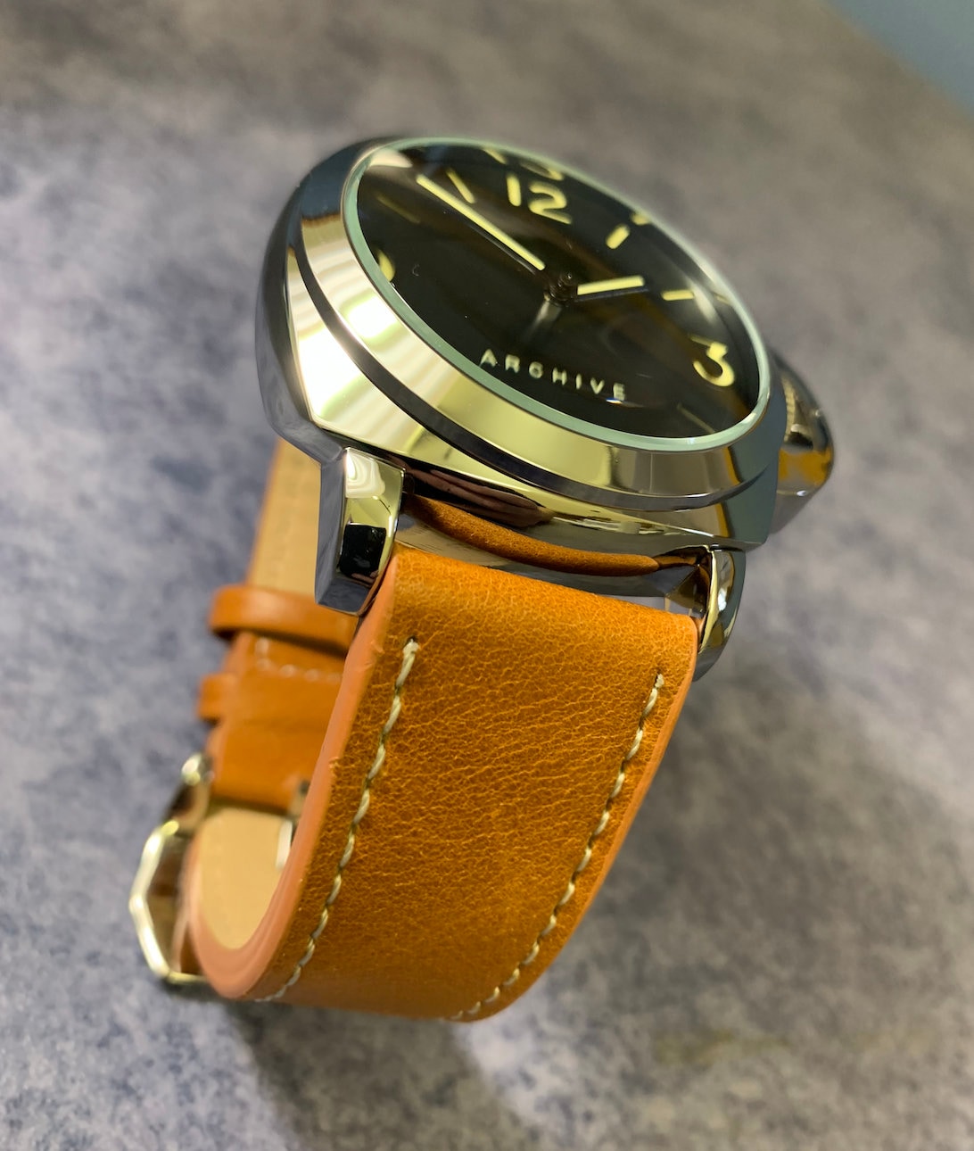 Italian Naval Homage Watch | Military | 45mm | Militare Tan Leather ...