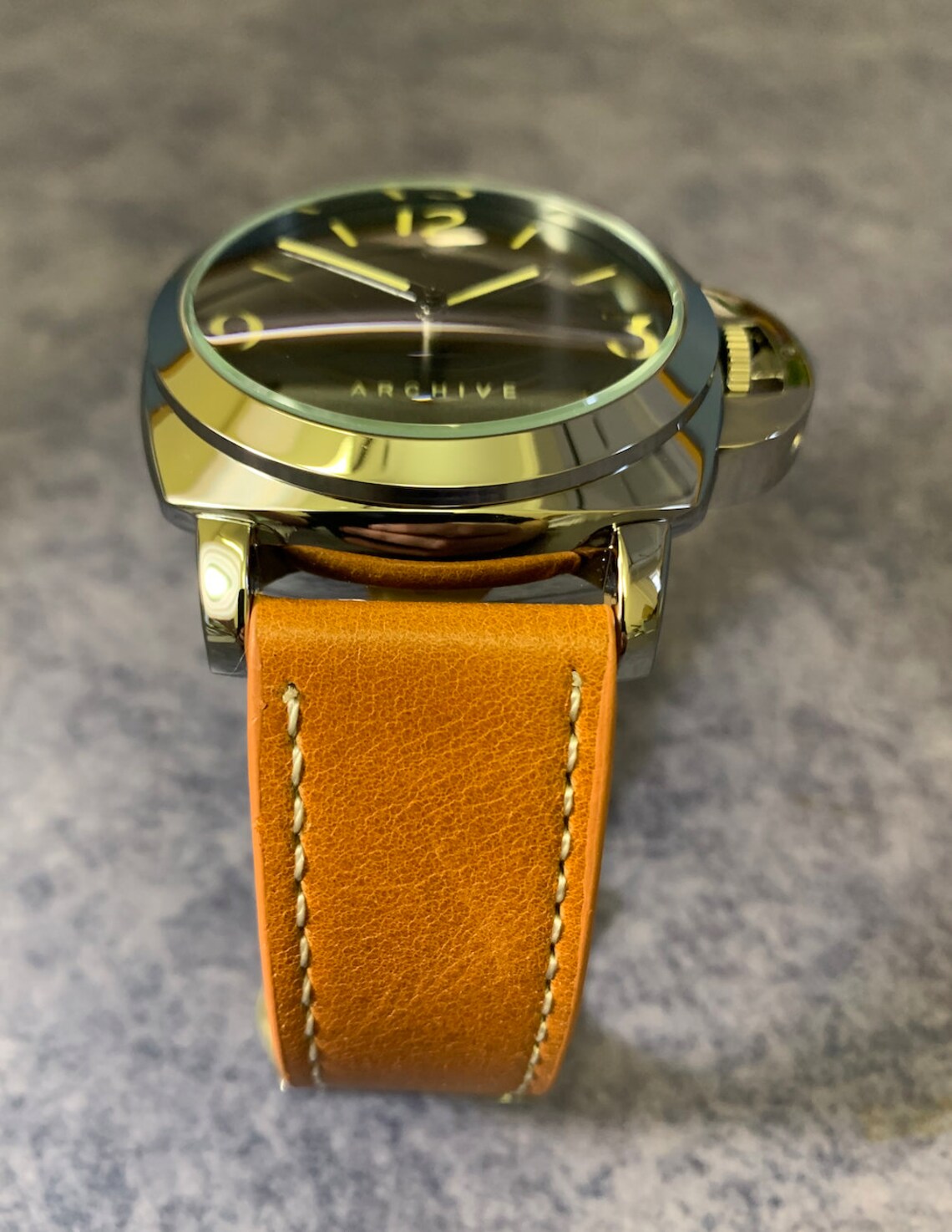 Italian Naval Homage Watch | Military | 45mm | Militare Tan Leather ...