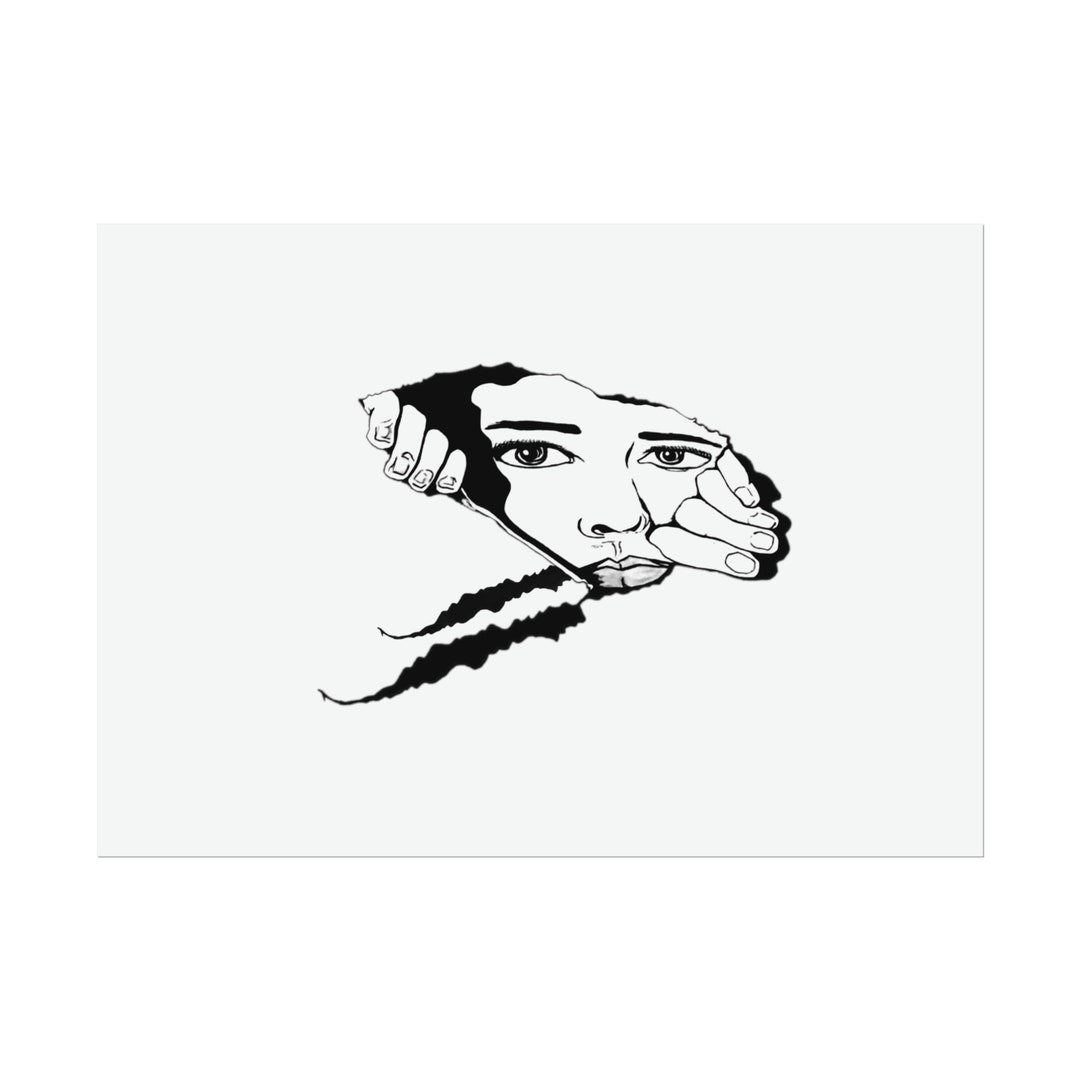 3D ART for Wall Decor Poster, Horizontal Horror Drawing Rolled Posters ...