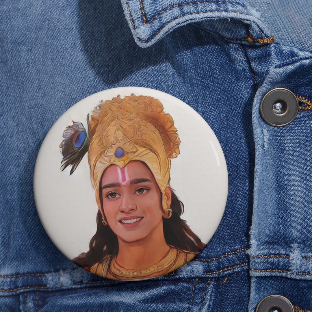 Lord Krishna Round Pins Buttons Hindu Gods Jai Shri Krishna - Etsy
