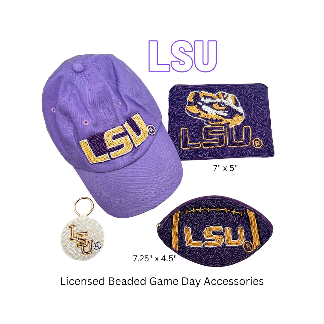 LSU Hand Beaded Game Day Essentials Go Tigers Gift Football Coin Purse ...