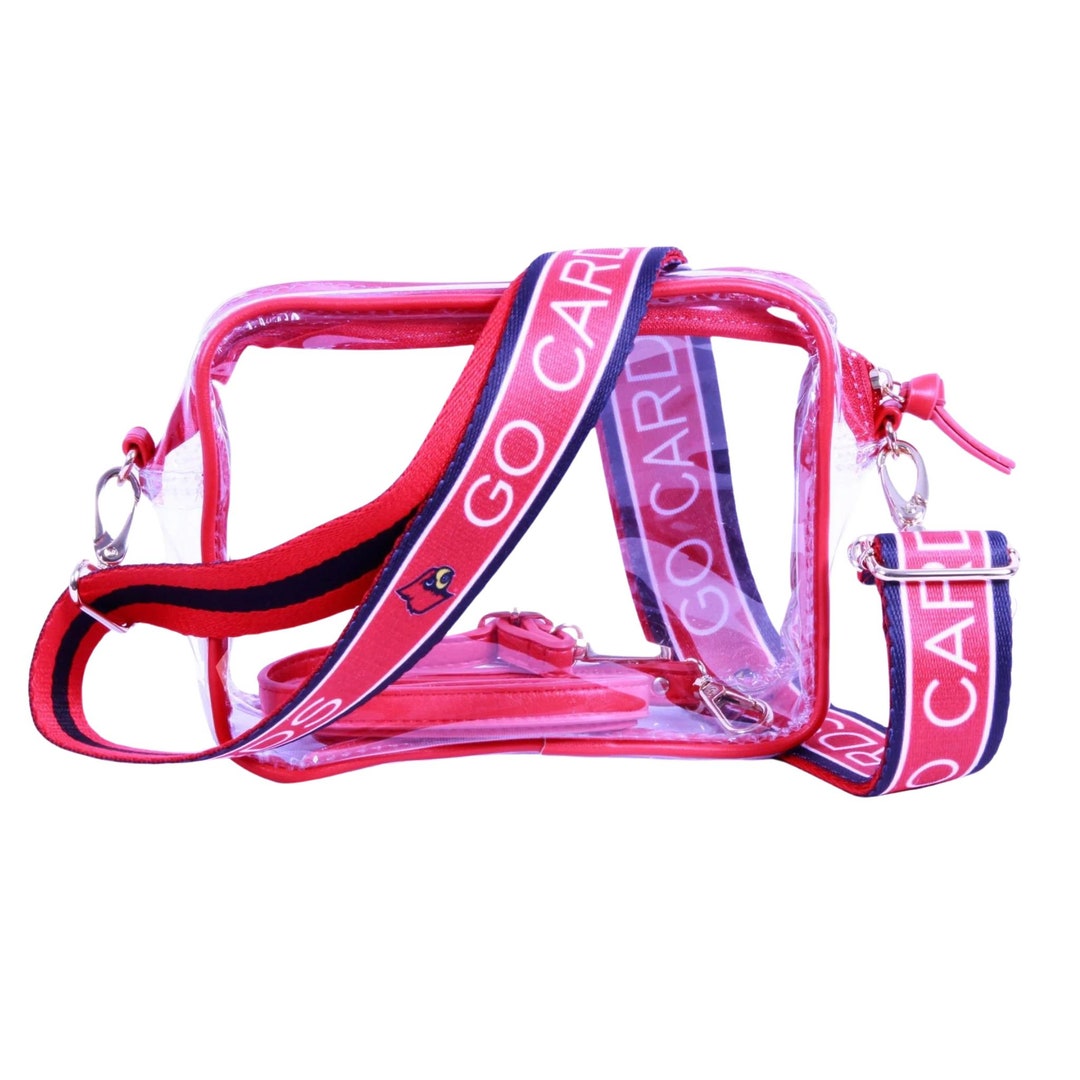 LOUISVILLE Licensed Go Cards Game Day Clear Purse Adjustable Strap Back ...