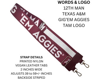 Texas A&M GIG EM AGGIES Maroon Beaded Purse Strap - Etsy