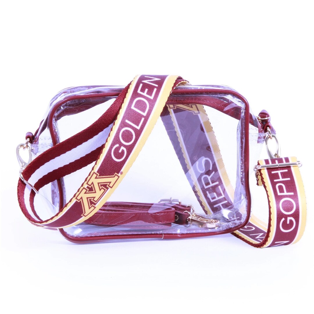 MINNESOTA Licensed go Gophers Game Day Clear Purse Adjustable Strap ...