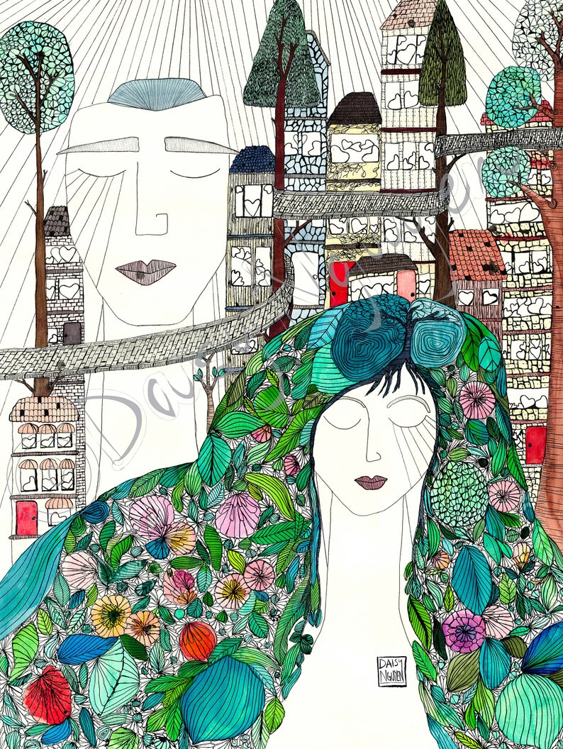 Divine Balance fine Watercolor Art Print by Daisy Nguyen - Etsy