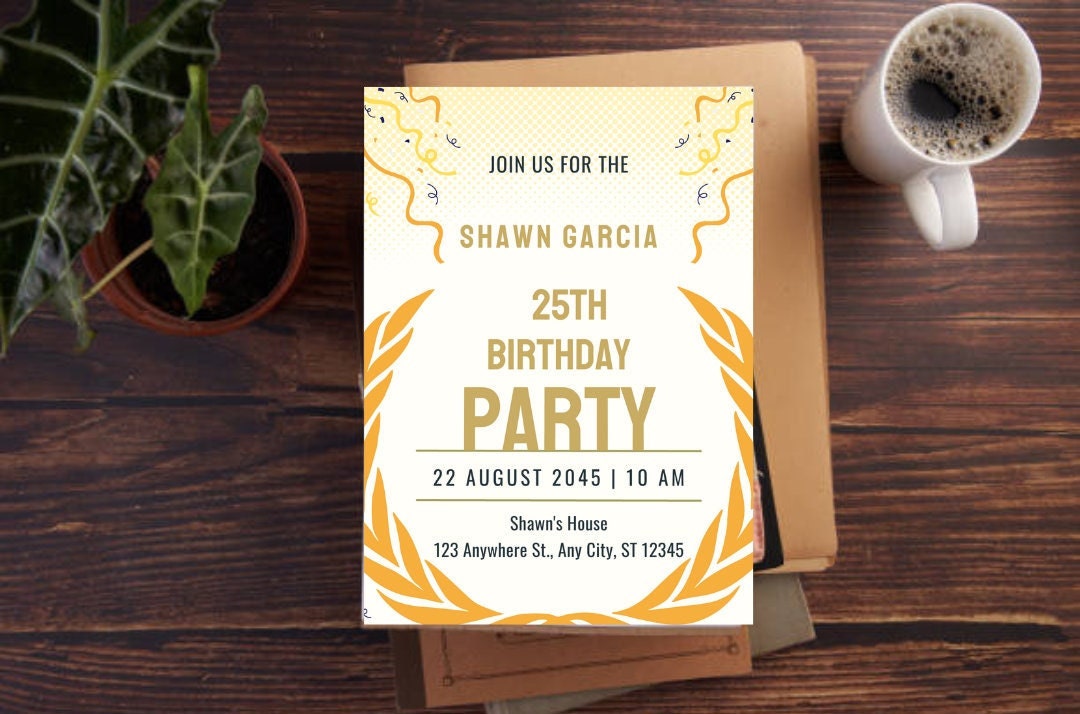 Editable Birthday Party Invitation Templateevite Birthday - Etsy