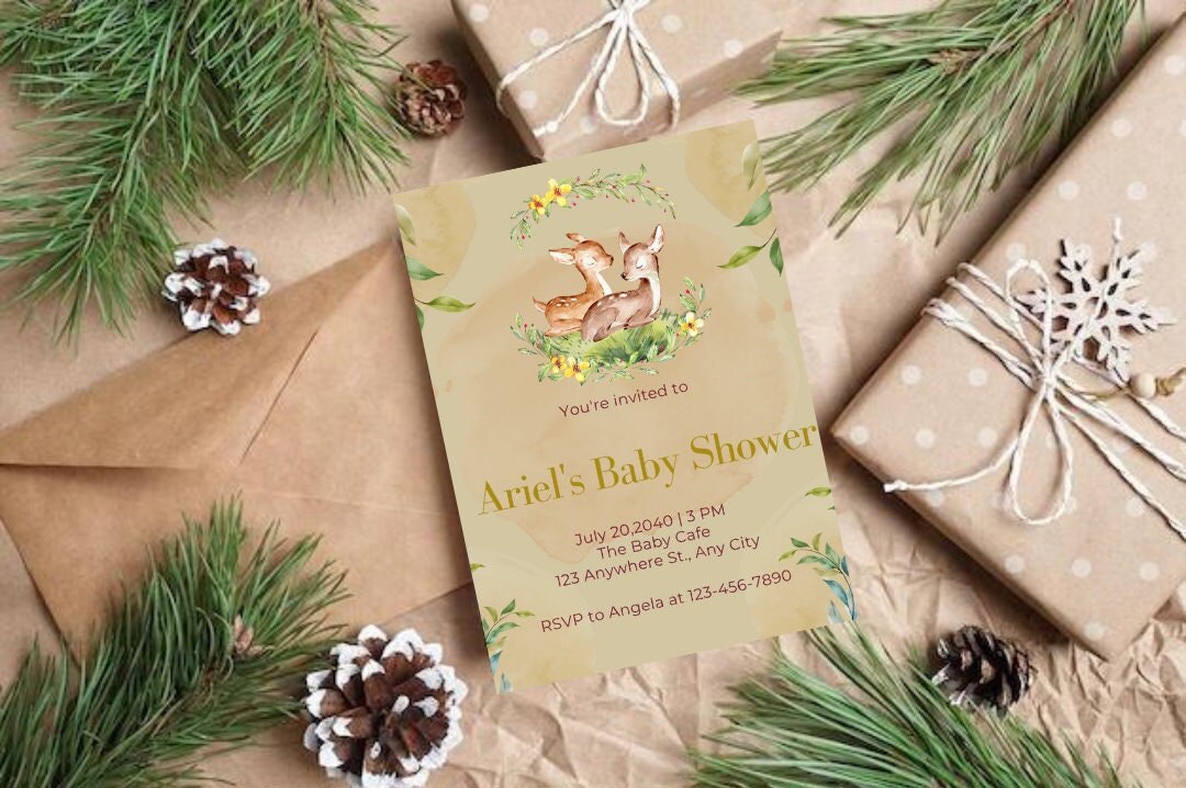 Elegant Boho Baby Shower Invitation, Little Cute Invite,virtual Shower ...
