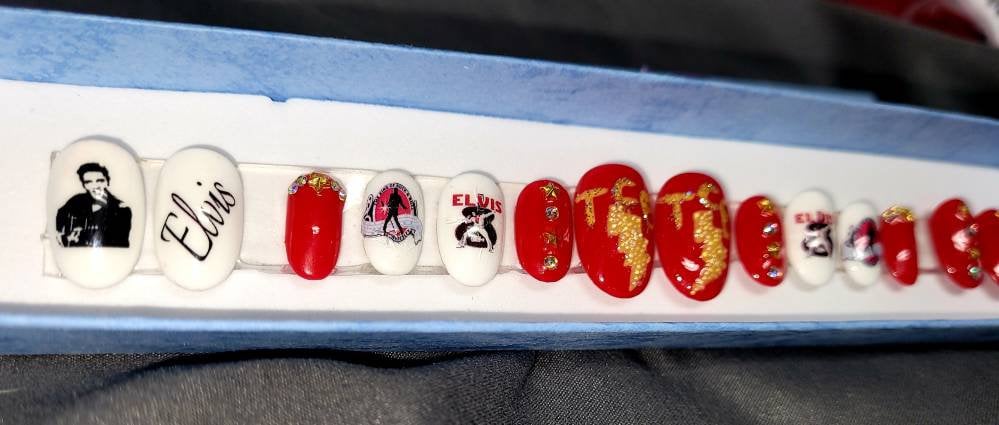 Elvis Presley Themed Press on Nails (extra Nails Shown in Photo) - Etsy