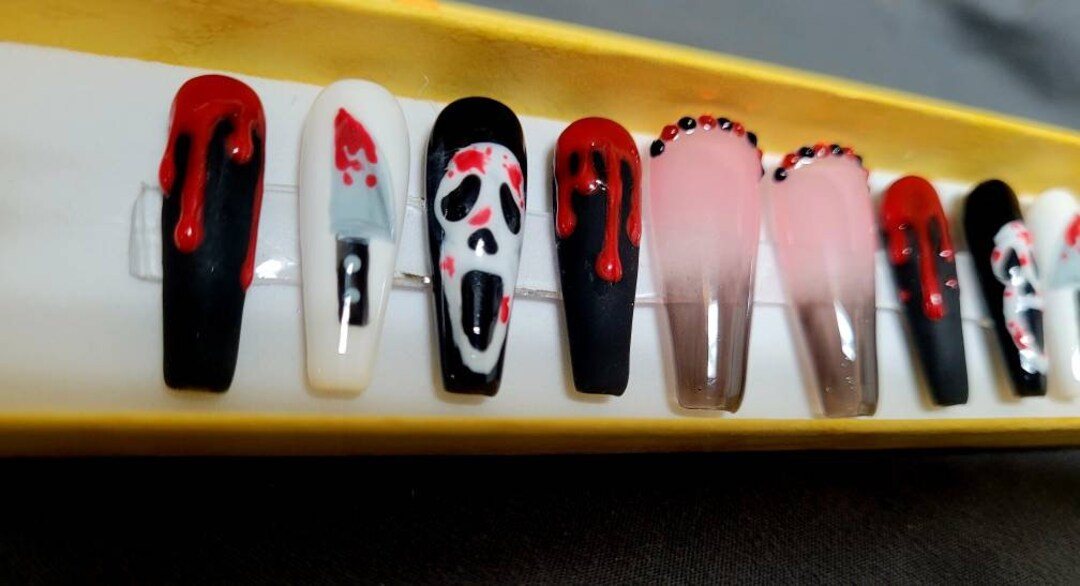 Scream Themed Halloween Press on Nails - Etsy
