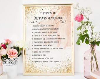 8 Things to Remember Motivational Inspirational Wall Art Ver. - Etsy