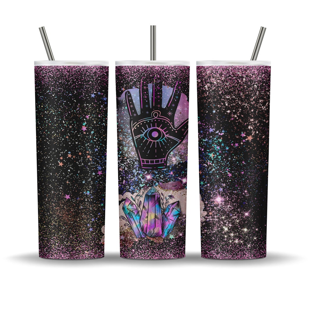 Mystical Witch Hand Tumbler Sublimation PNG, 20 & 30oz Straight, Tapered, Esoteric Trippy ...