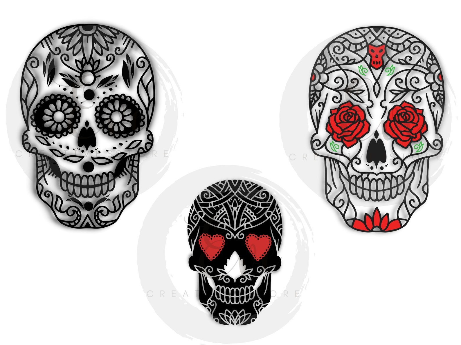 Human Skull Svg Vector Set Skull Tattoo Skull PNG EPS & | Etsy