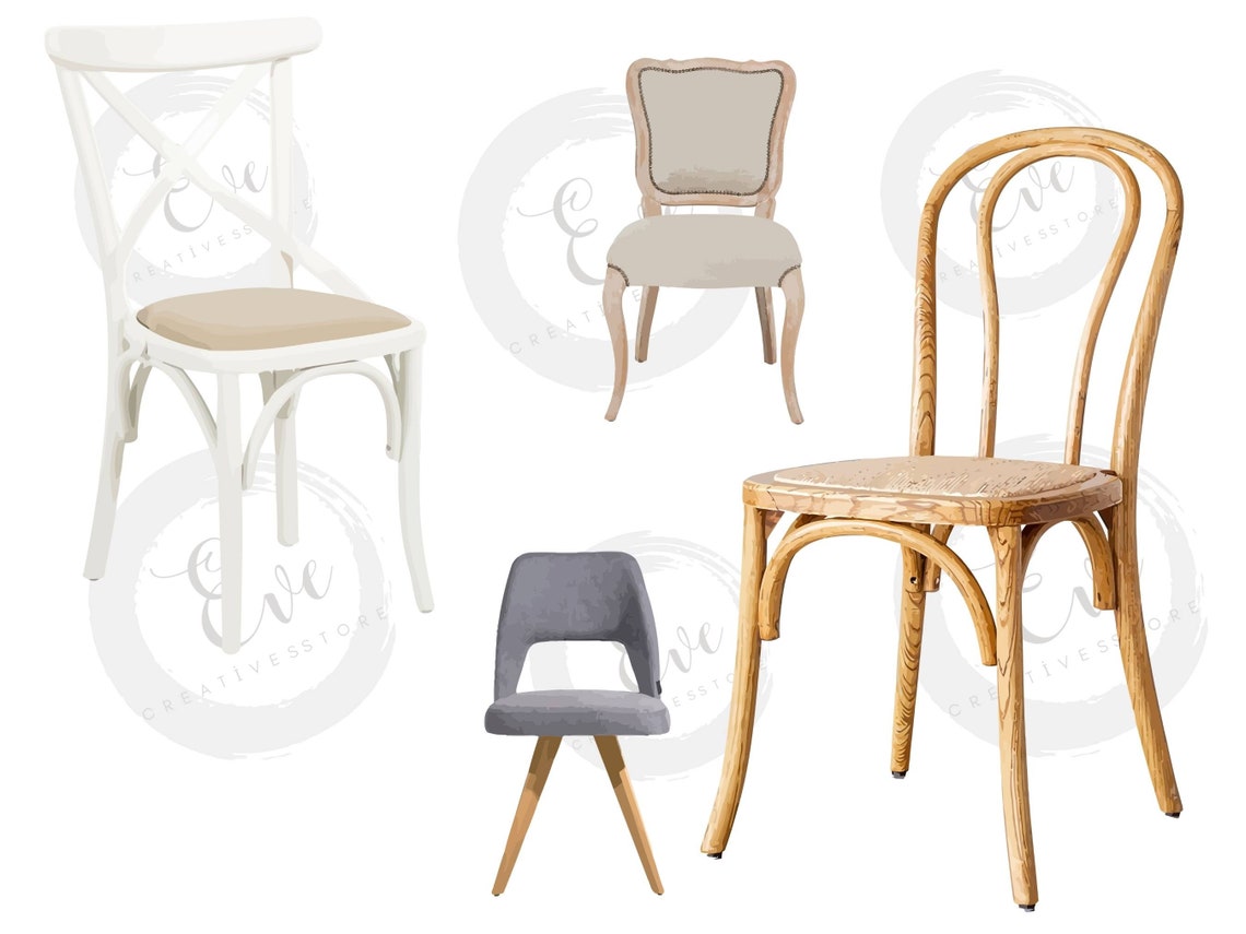 Chair Svg Vector Set Chair Clipart Realistic Chair - Etsy