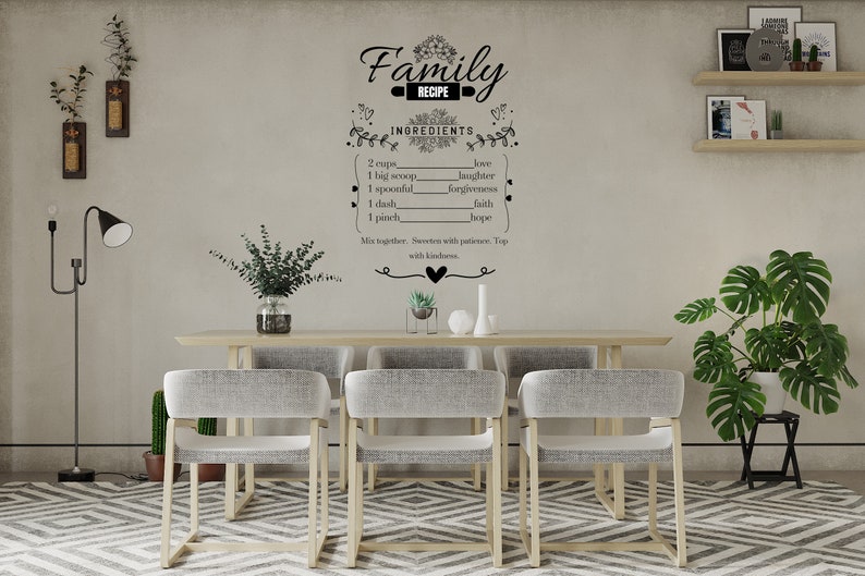 Family Recipe Wall Art Design Set of 4 SVG JPG Family Gift - Etsy