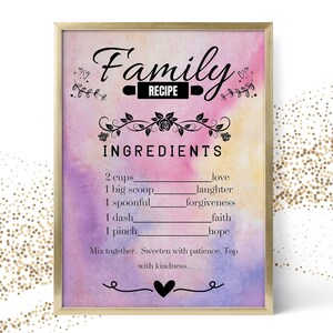Family Recipe Wall Art Design Set of 4 SVG, JPG, Family Gift Download ...