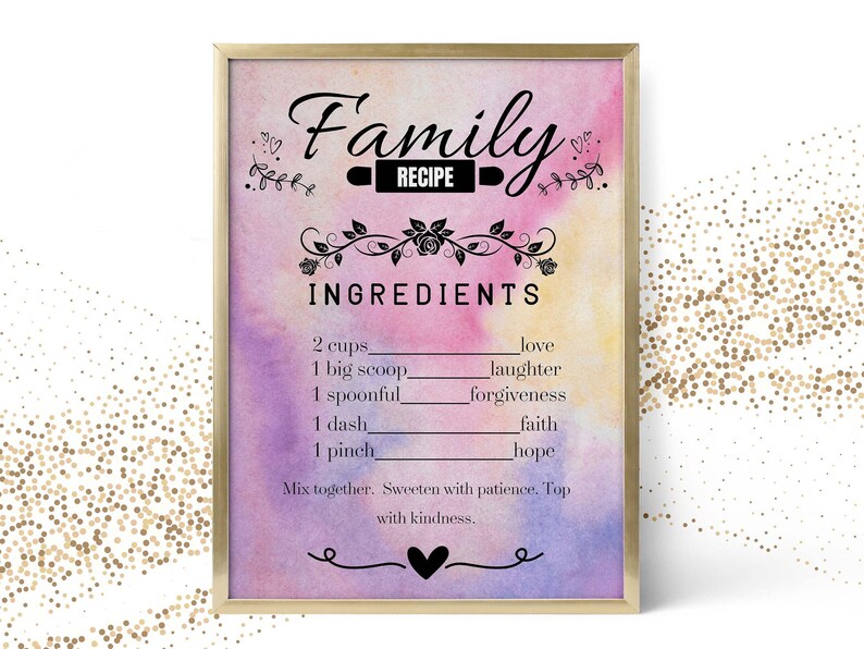 Family Recipe Wall Art Design Set of 4 SVG JPG Family Gift - Etsy