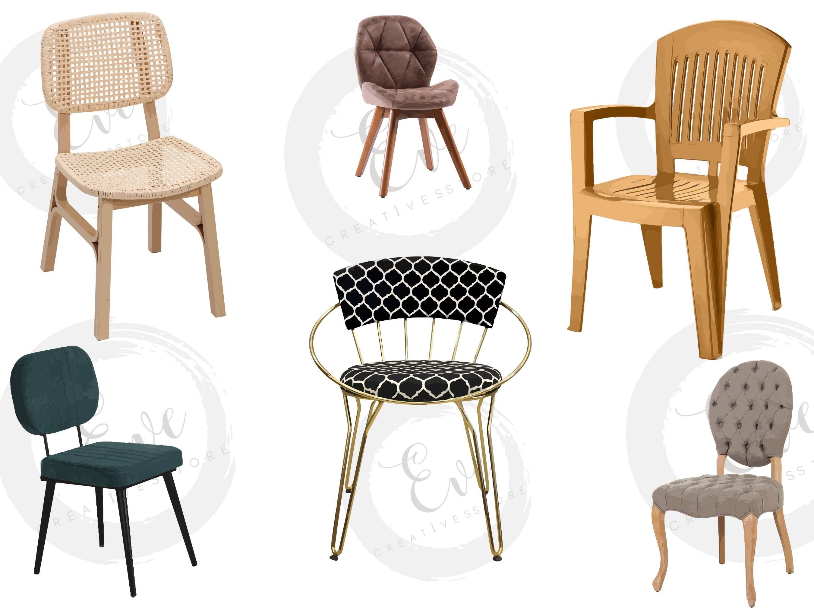 Chair Svg Vector Set Chair Clipart Realistic Chair - Etsy