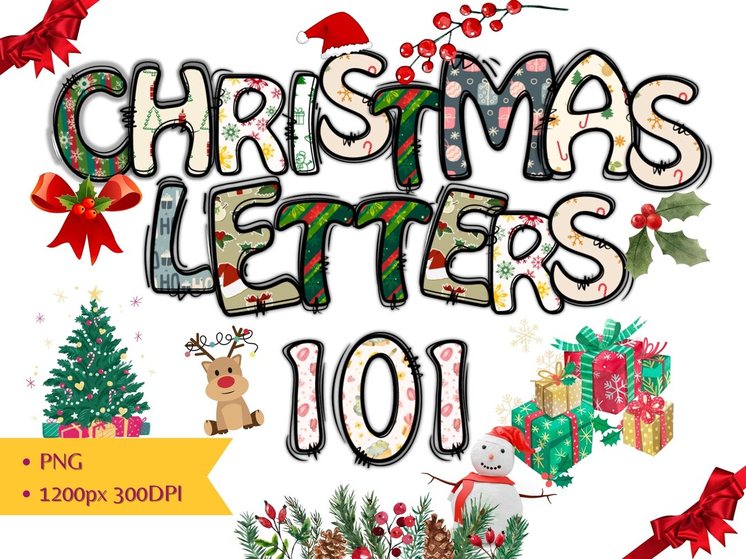 Christmas Doodle Letters Png Doodle Numbers Png Colorful Make Your Own ...