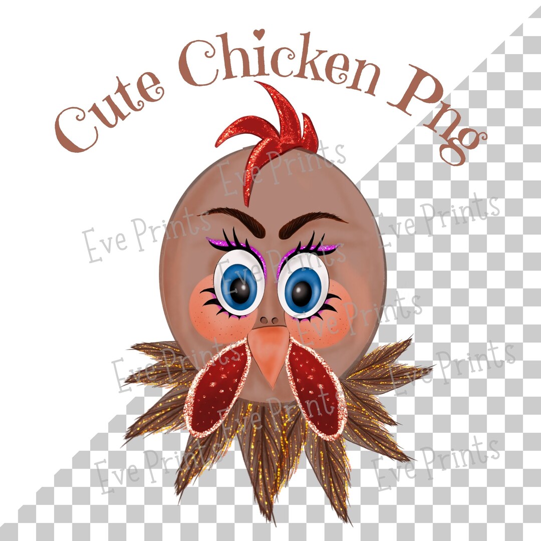 Cute Chicken Face Png Hand Drawn Chicken Head Sublimation Hen Png Chick ...