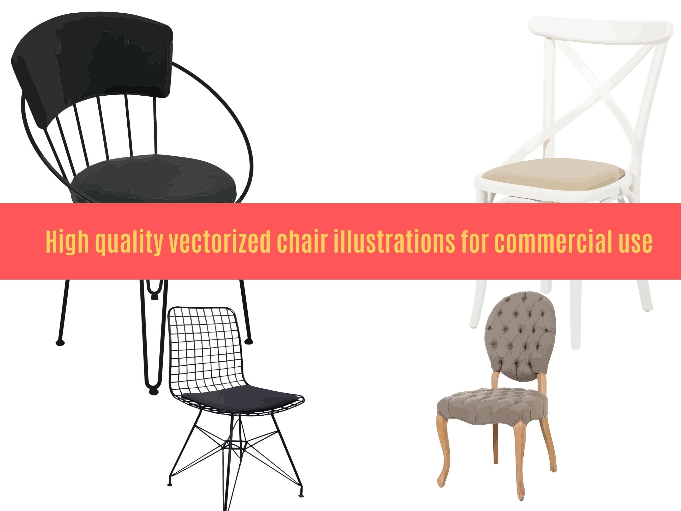 Chair Svg Vector Set Chair Clipart Realistic Chair - Etsy