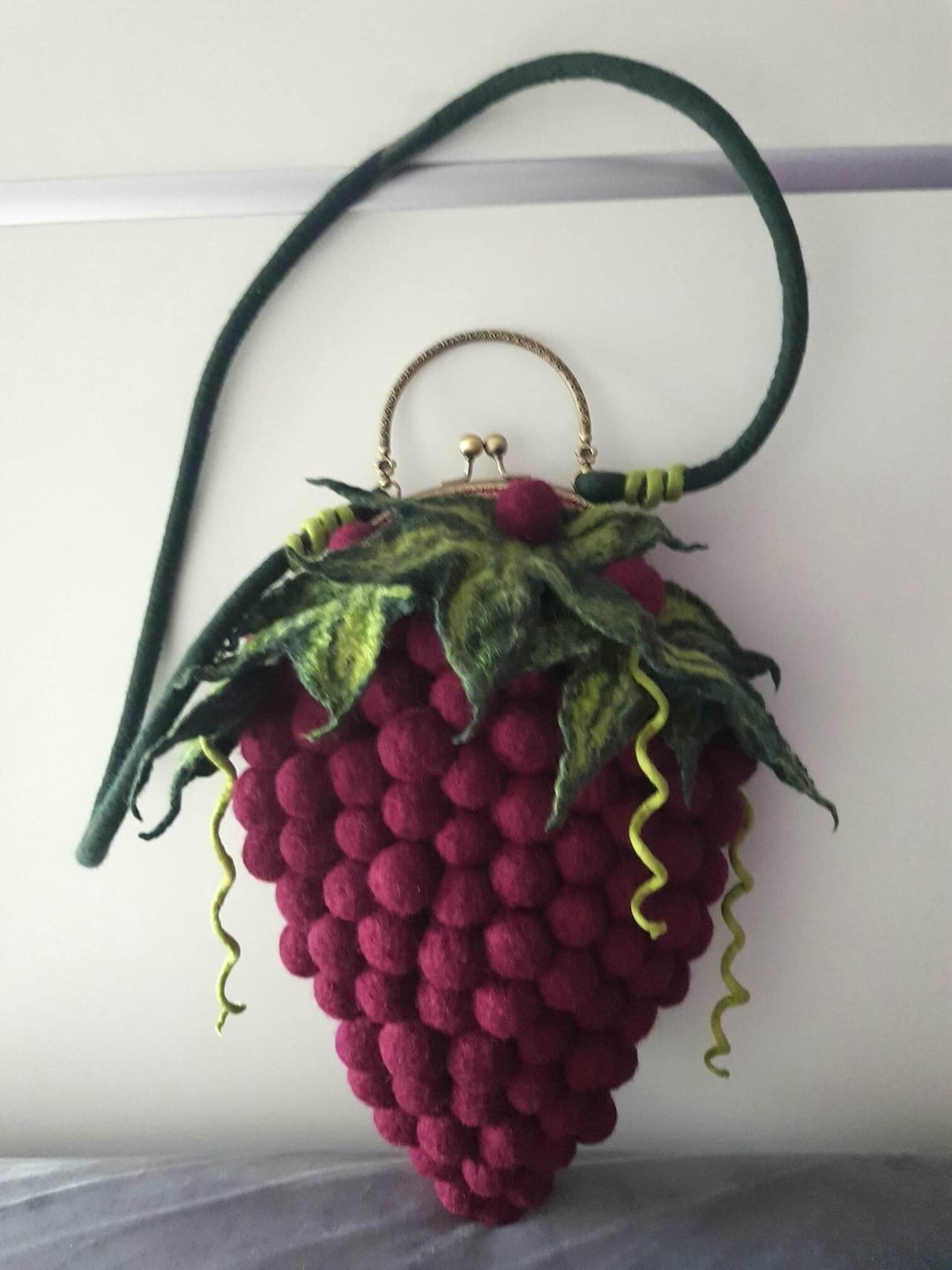 Grape Bag / Bunch of Grapes / Gift for a Woman / Shoulder Bag / Felted ...