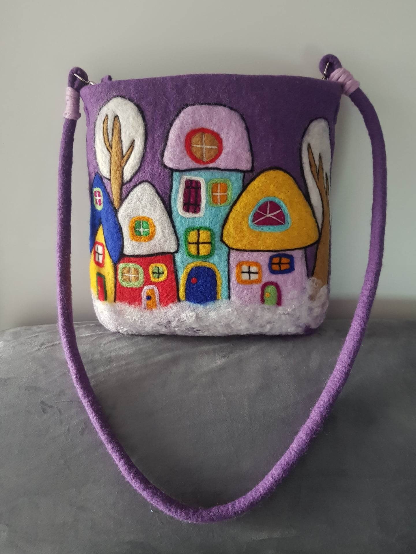 Bag With Houses / Shopper Bag / Gift for a Woman / Bag on a Frame ...