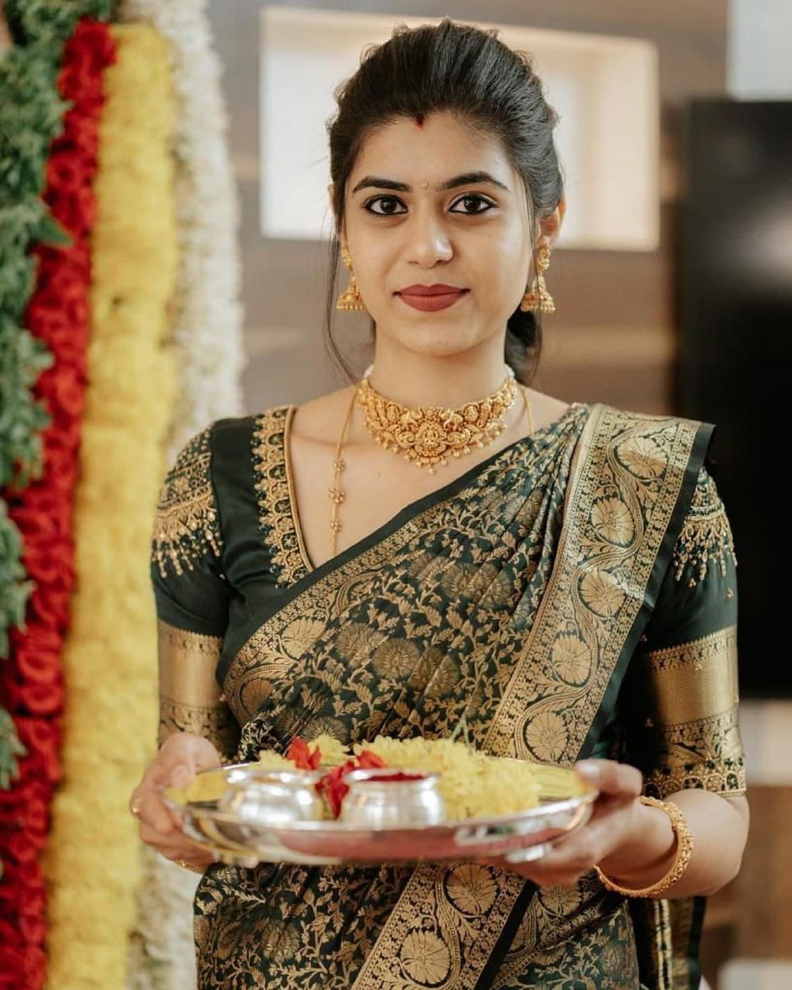 Green Color Kanchipuram Silk Saree Beautiful Party Wear Saree Wedding ...