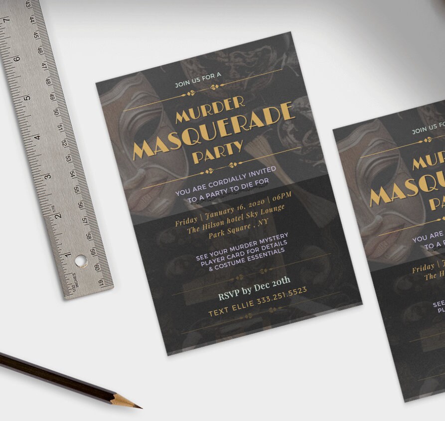 Masquerade Murder Mystery Dinner Party Invitation INSTANT DOWNLOAD ...