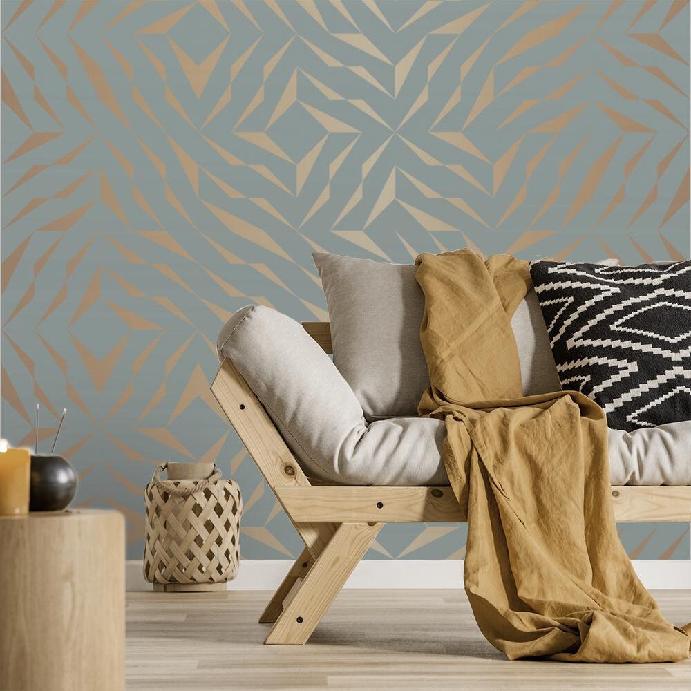 Abstract Wallpaper Shapes Copper Bright Geometric - Etsy