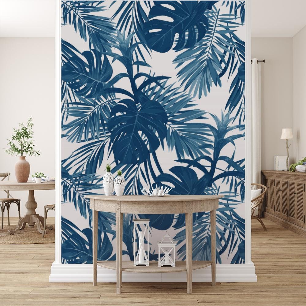 Nature Wallpaper | Leaves, Tropical, Blue, Plants | Exotic Print ...