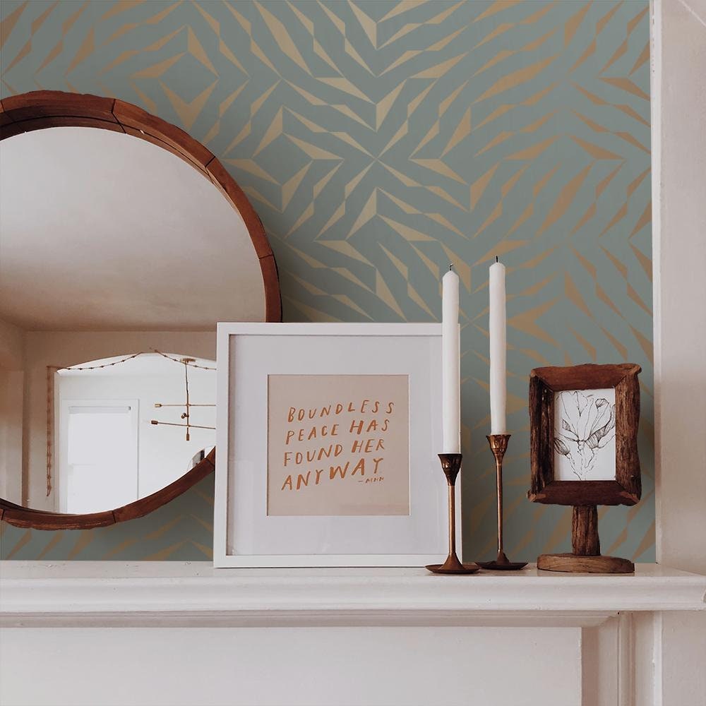 Abstract Wallpaper Shapes Copper Bright Geometric - Etsy