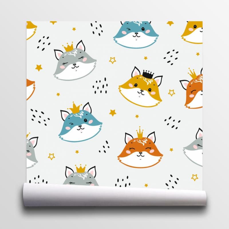 Kids Wallpaper | Cute, Cats, Kids Room | Animal Print | Removable Peel ...