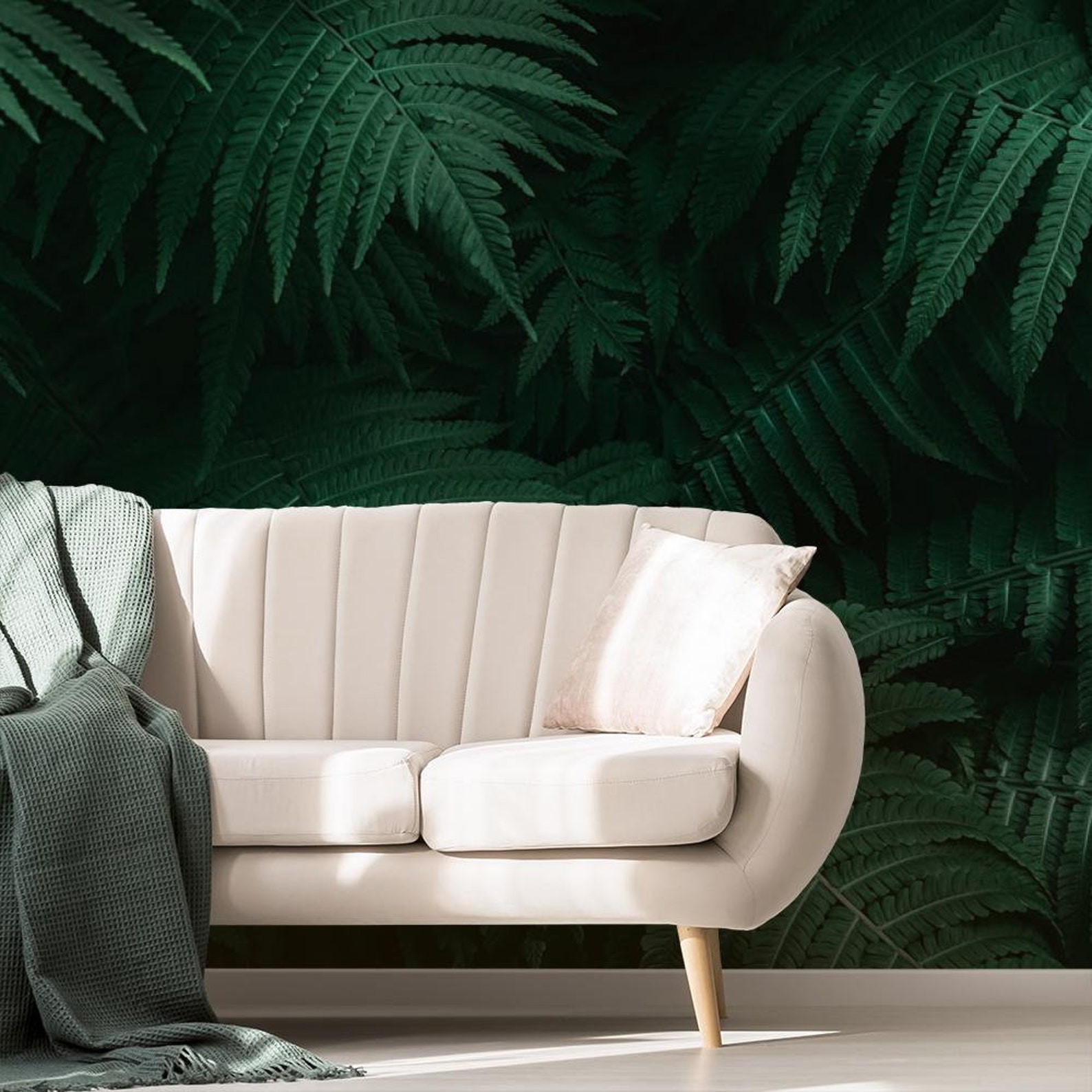 Nature Wallpaper | Dark Green, Fern Leaves, Forest | Botanical Print ...