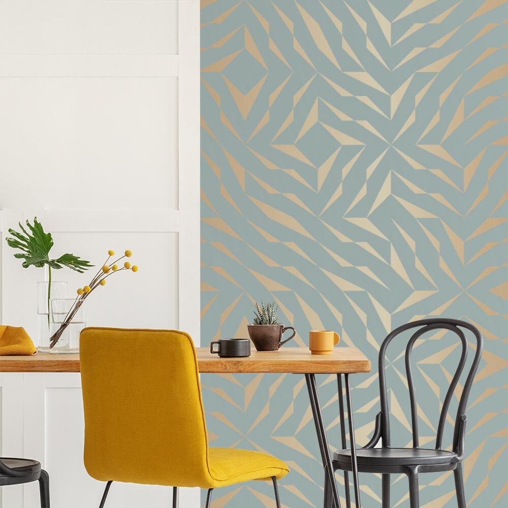 Abstract Wallpaper Shapes Copper Bright Geometric - Etsy