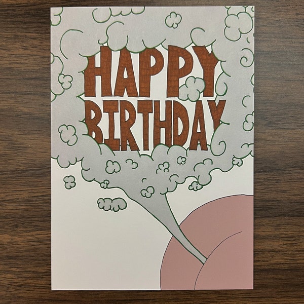 Fart Birthday Card - Etsy