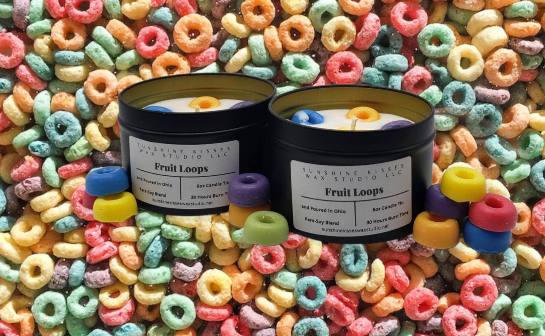 Fruit Loop 6oz Candle Tin, Froot Loops, Para-soy Wax, Dessert Candle ...