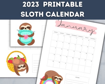 2023 Sloth Calendar - Etsy