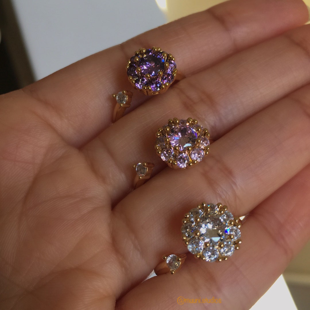 Diamond Anxiety Ring Crystal Centre Rotating Spinner Ring - Etsy